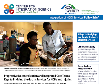Integration of NCDI Services Policy Brief - Center for Integration Science