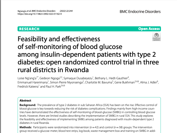 Feasibility and effectiveness of self-monitoring of blood glucose among ...