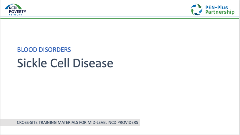 Sickle Cell Disease training slides - Center for Integration Science